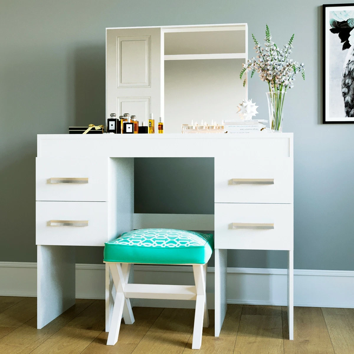 White Vanity Set For Teens