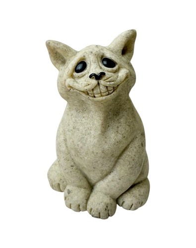 Vintage 2000 Second Nature Design Quarry Critters Whimsy Big Smile Cat ...