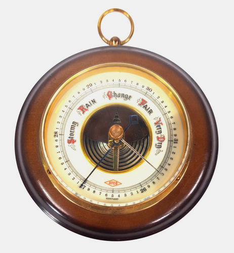 Vintage Atco German Wood Barometer Stormy Rain Change Fair Very Dry | eBay