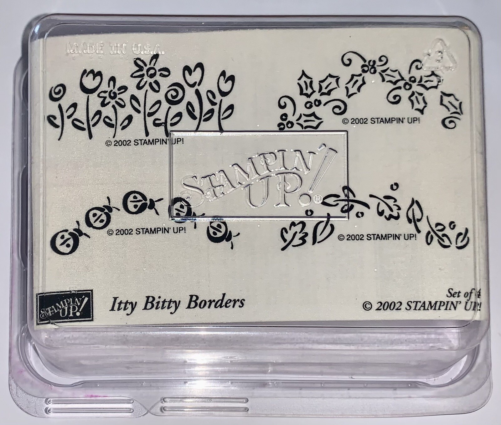 Stampin' Up! Itty Bitty Borders 2002 Set of 4 Wooden Stamps~ Flowers ...