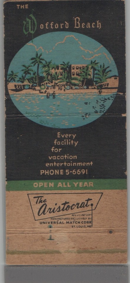 Matchbook Cover - Florida Wofford Beach Hotel Miami Beach, FL | eBay