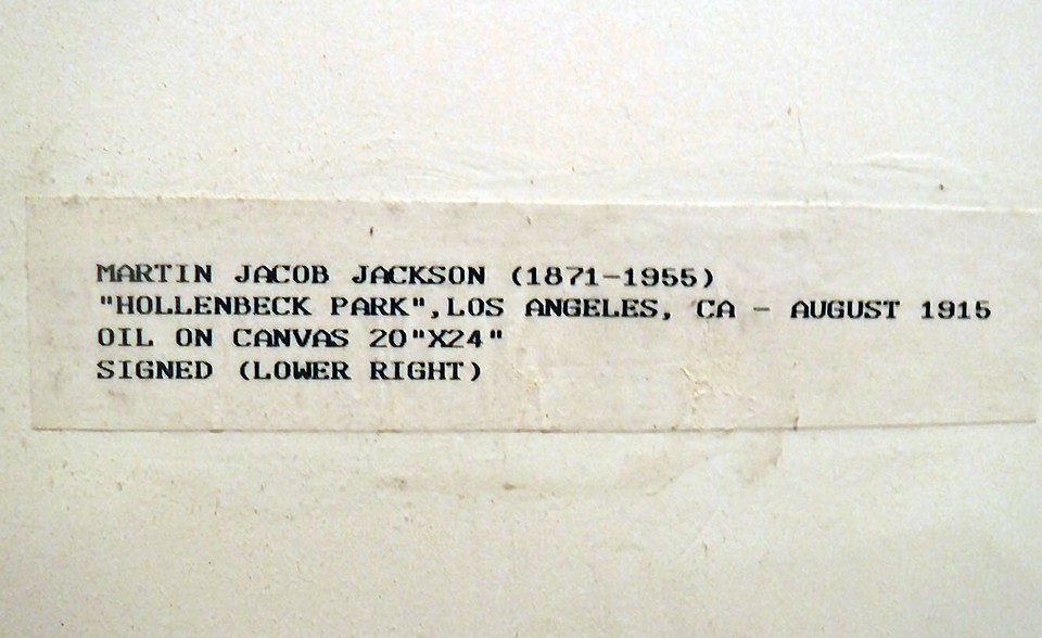 Martin J. Jackson Painting Hollenbeck Park Los Angels Newcomb Macklin ...