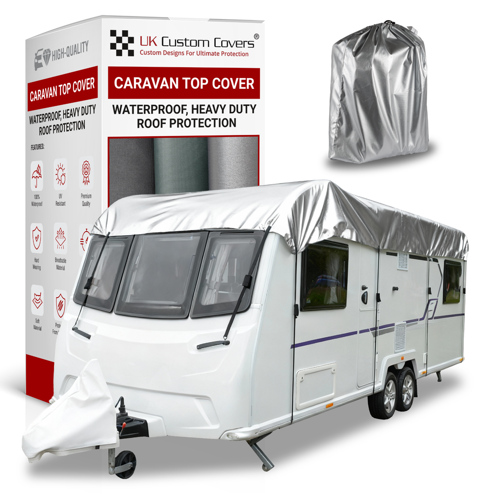 Caravan Top Roof Cover Waterproof Heavy Duty Uv Proof (12–25 Ft) Silver ...