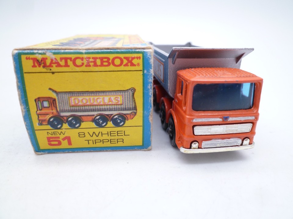 VINTAGE MATCHBOX LESNEY No.51c AEC 8 WHEEL TIPPER TRUCK IN ORIGINAL BOX ...