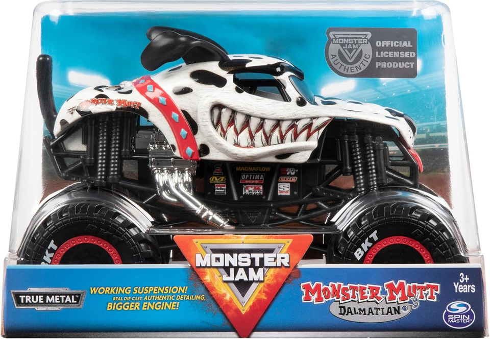 Official Monster Mutt Dalmatian Monster Truck, Die-Cast Vehicle, 1:24 ...