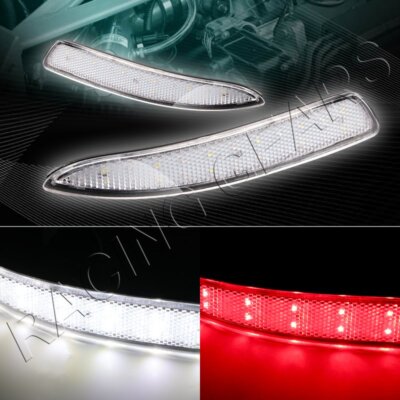 CLEAR LENS 48-SMD LED REAR BUMPER REFLECTOR BRAKE LIGHTS FIT 07-13 BMW ...
