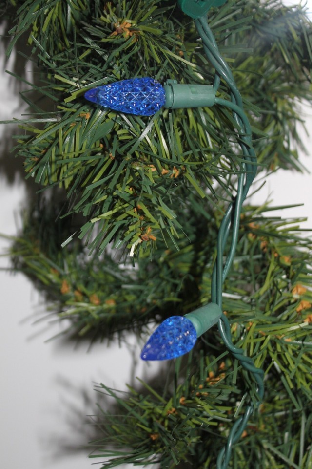 BLUE & WHITE 120 LIGHTS LED C8 C9 Indoor Outdoor Hanukkah Yard Tree ...