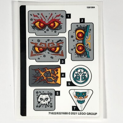 LEGO STICKER SHEET 71747 Ninjago The Keepers' Village Decals Stickers ...