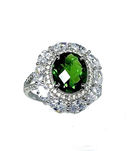 R6374G Gorgeous Mt St Helens Green Helenite 9x11mm 6.62Ct Sterling ...