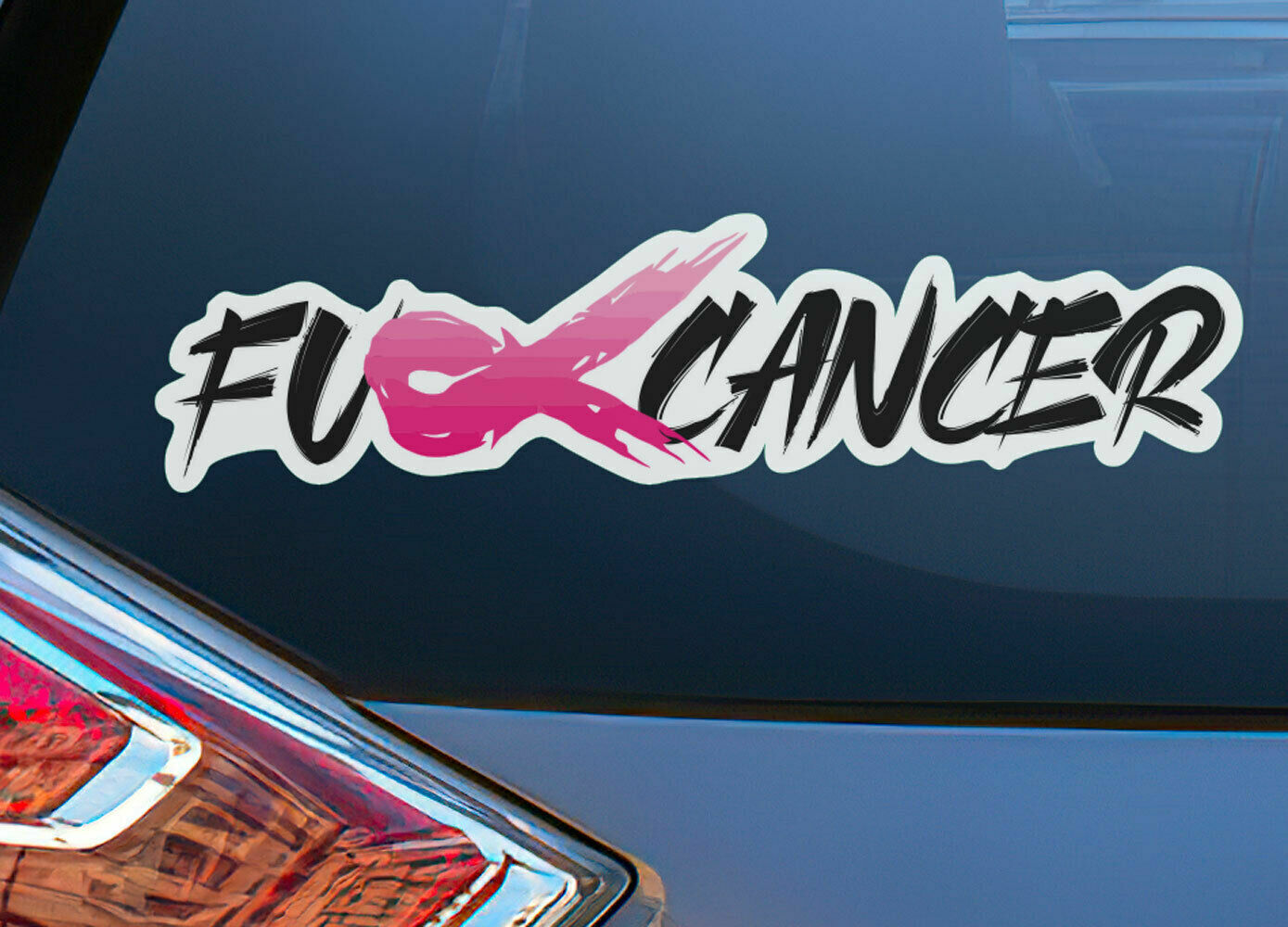 Custom F*ck Fck Cancer Car Decal Sticker Ribbon Breast Prostate Skin ...