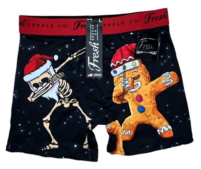 Fresh Supply Christmas Skeleton Santa Gingerbread Santa Hats Man Boxers ...