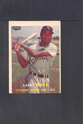 1957 TOPPS #85 LARRY DOBY-1--BV $150--WHITE SOX--MISCUT--NO CREASES--VG ...