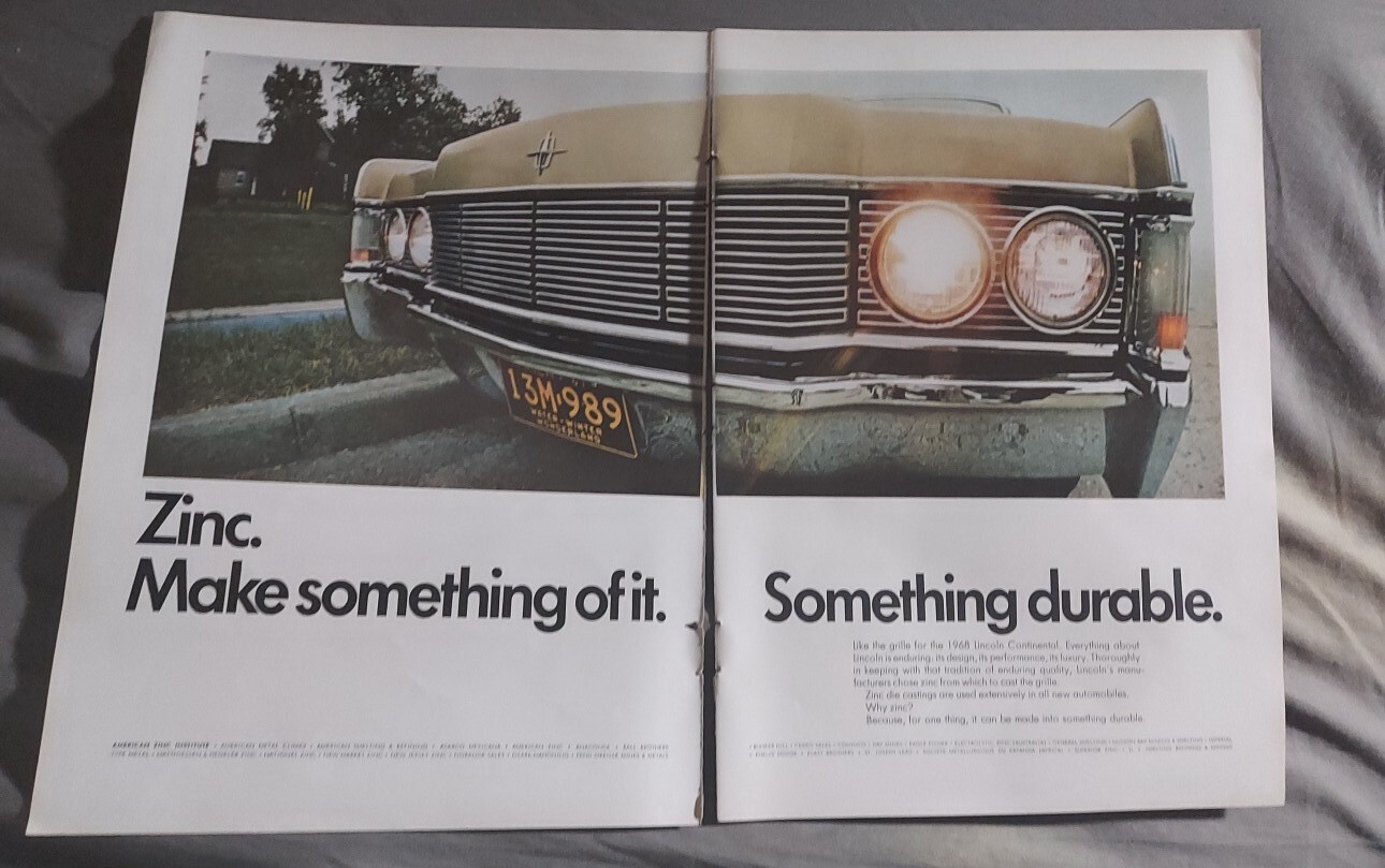 1968 print ad-2 pgs-Zinc-Make Something of -1968 Lincoln Continental | eBay
