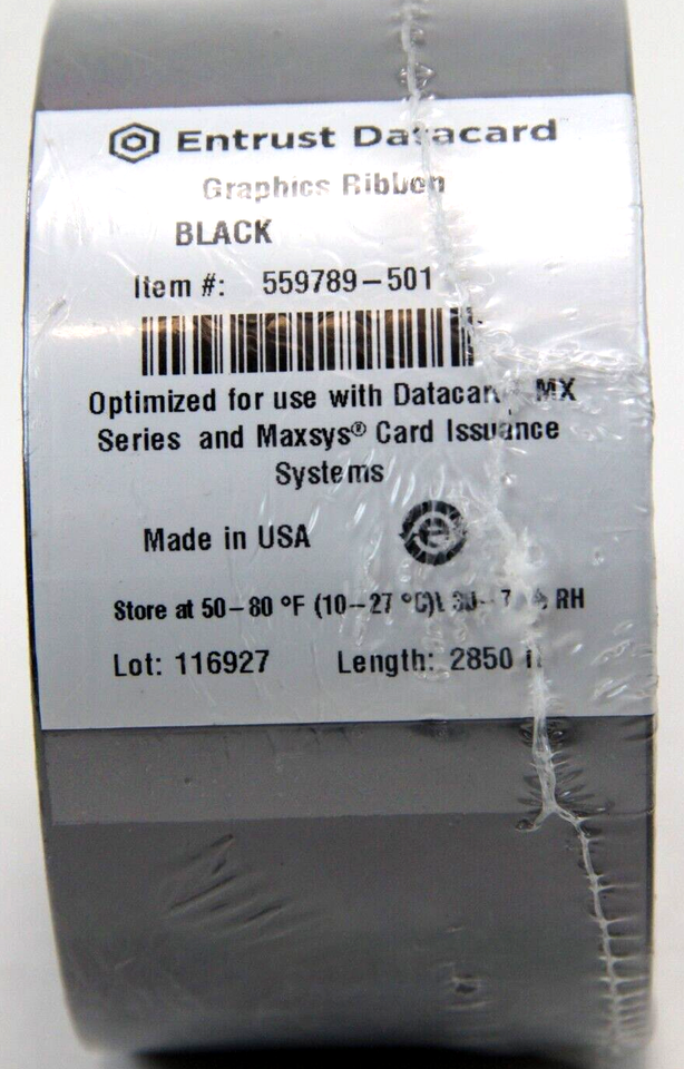 Entrust Datacard 559789-501 Premium Black Ribbon for MX series & Maxsys ...