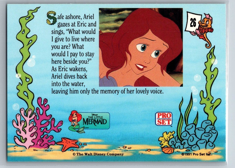 1991 Pro Set The Little Mermaid Ariel Eric & Scuttle #26 | eBay