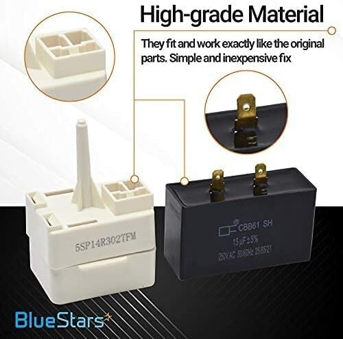 Kenmore Frigidaire Refrigerator Compressor Relay Start and Capacitor ...