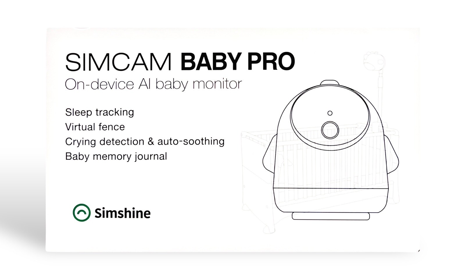 Simshine SimCam Baby Pro Smart Baby Monitor W/Camera Audio WiFi - NEW ...