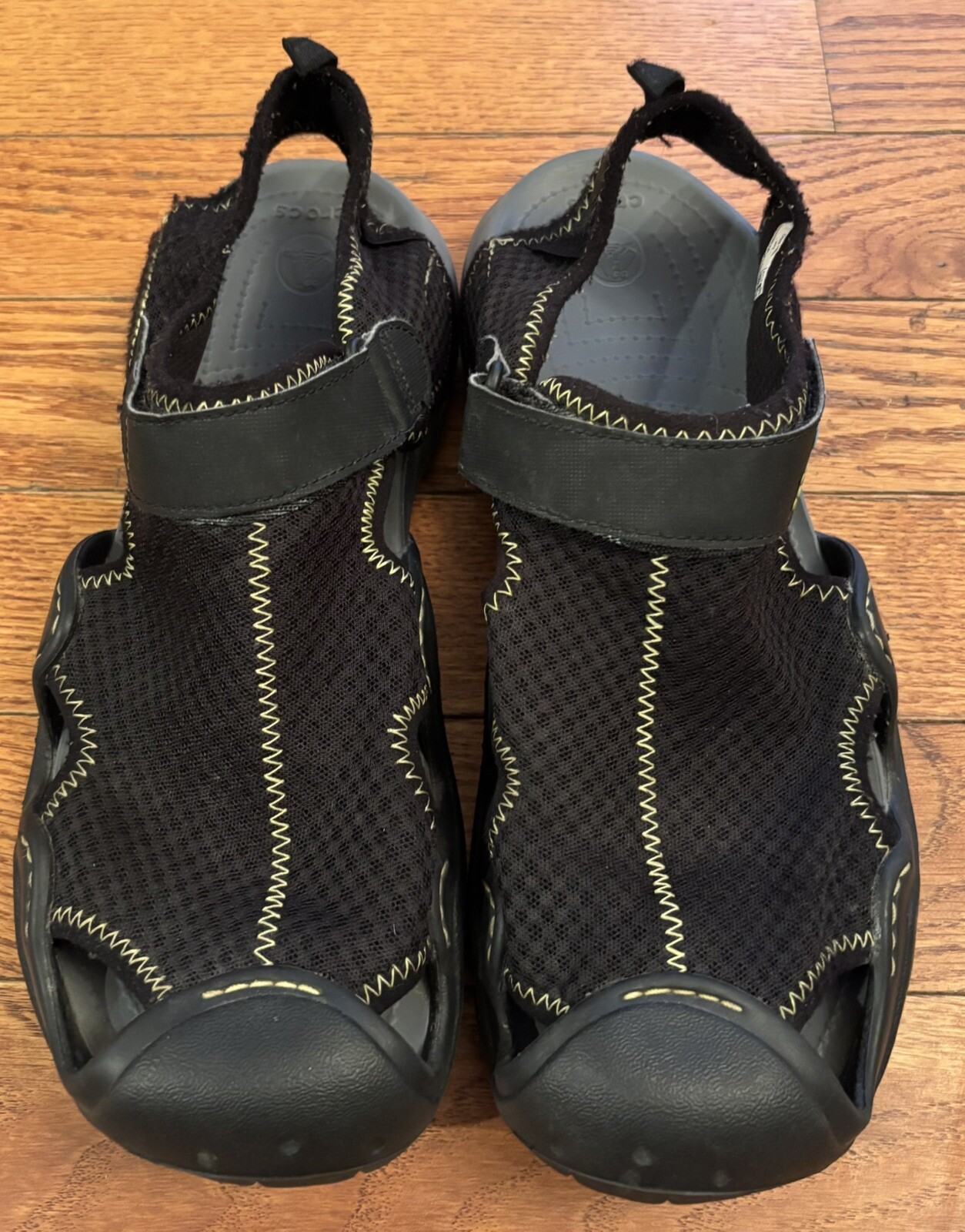 Crocs Swiftwater Black Mesh Deck Water Sandals Shoes … - Gem