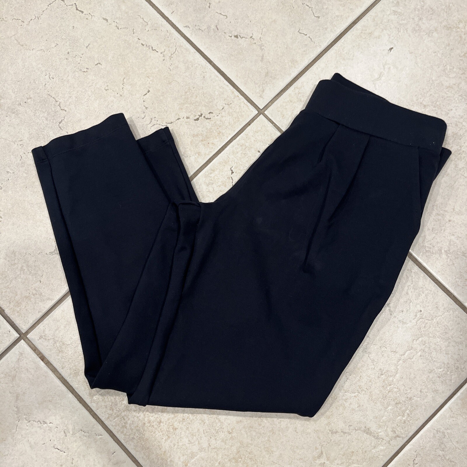 Modern Ambition Pants Womens Size M Black Pull On Pleated Ponte Knit ...