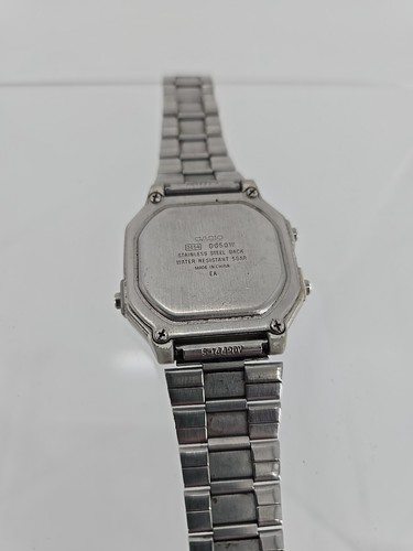 Casio Digital 39mm Silver Tone Day Date 3454 B650W Chronograph Men's ...