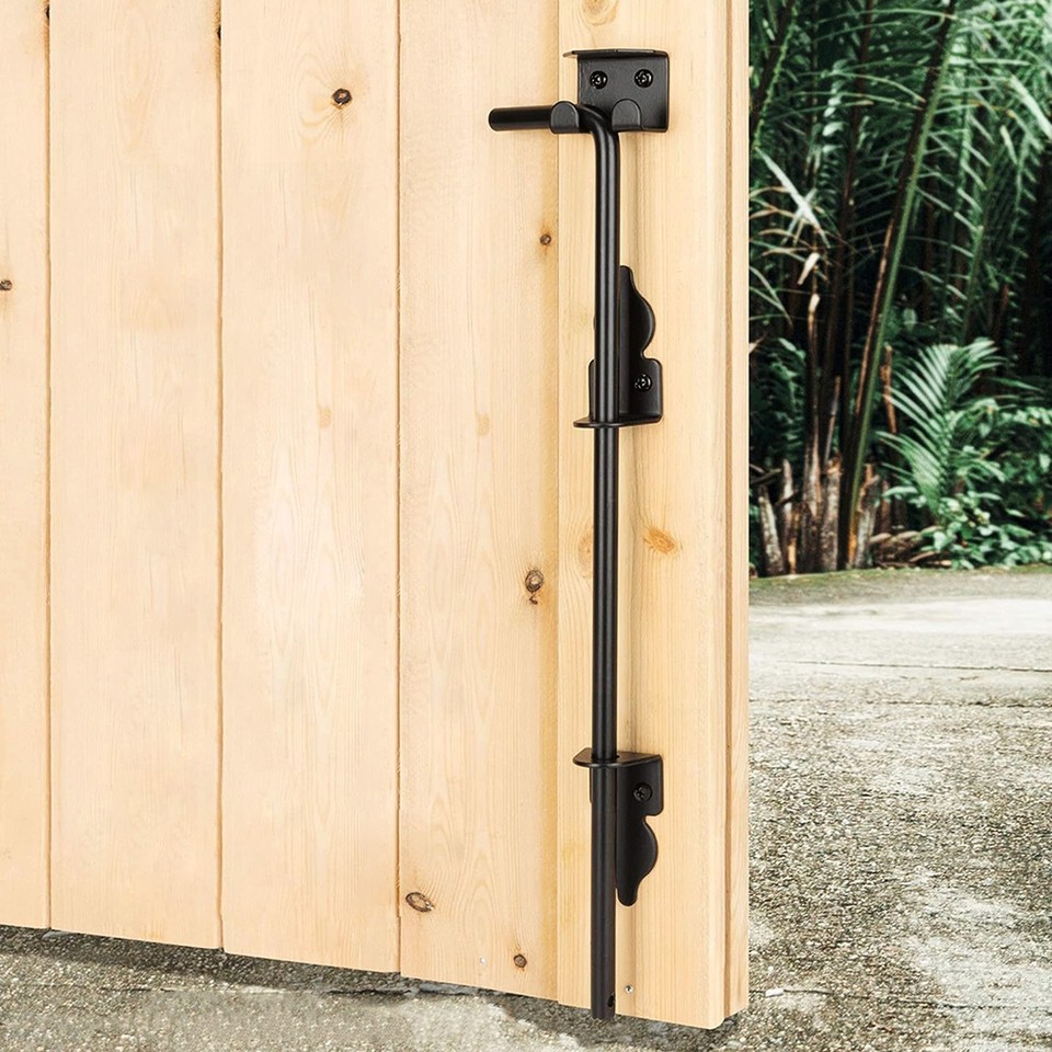 Sturdy Black Steel Gate Drop Rod Hardware Perfect Solution for Wood ...