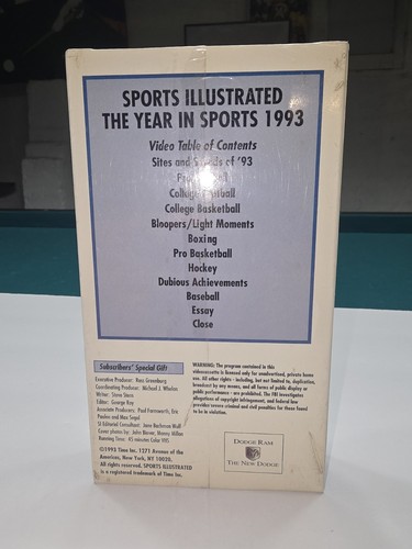 1993 Sports Illustrated: The Year in Sports VHS, Dallas Cowboys, Troy ...