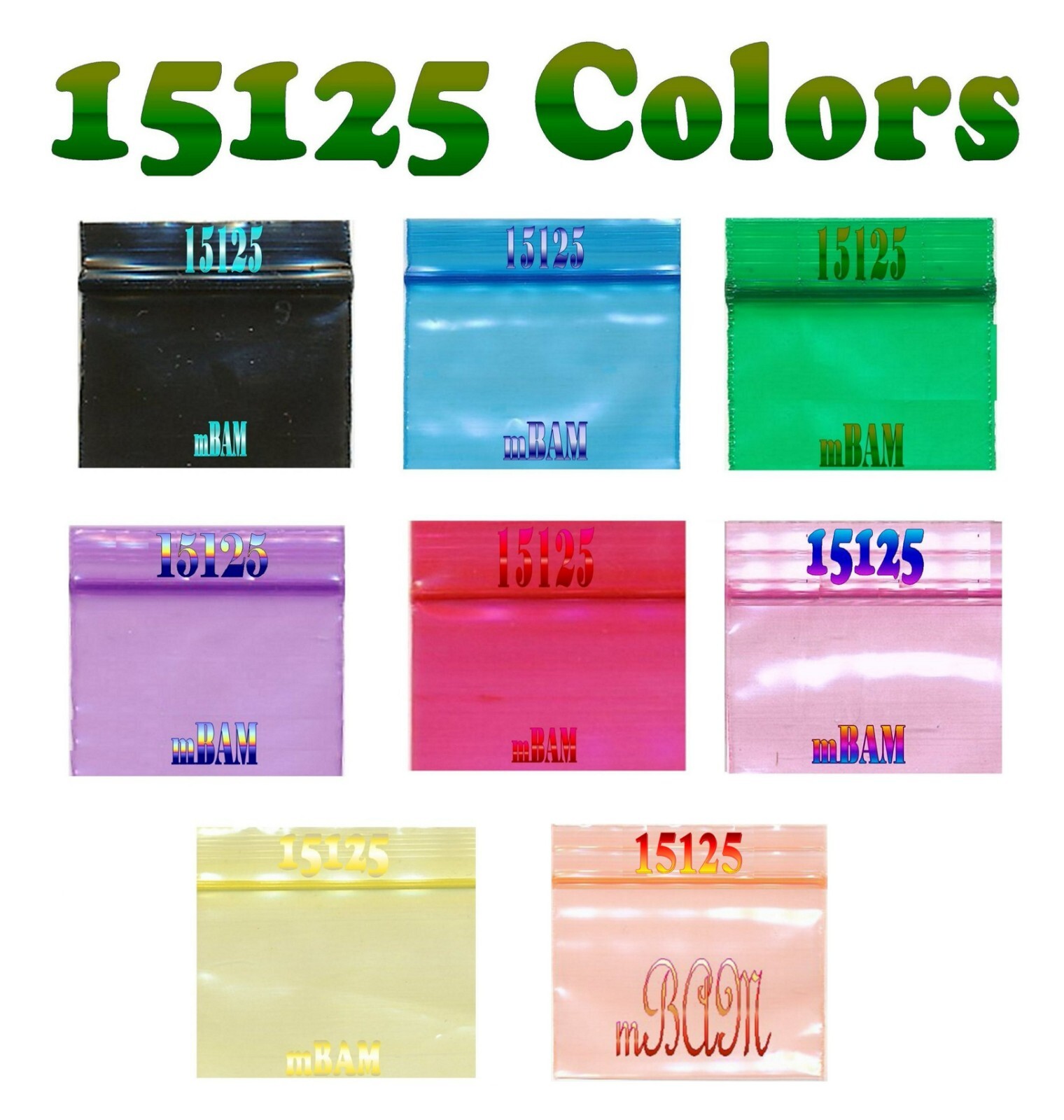200 15125 RAINBOW COLOR LOT APPLE MINI ZIP BAGGIES BLUE PINK ORANGE+ 1 ...