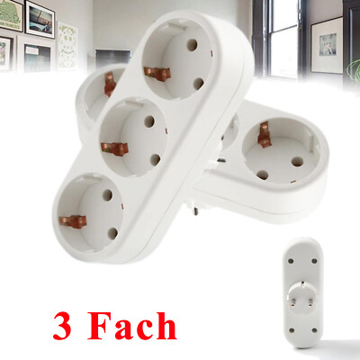 Mehrfachsteckdose 3-Fach Steckdosenadapter Euro+Schuko Steckdose ...