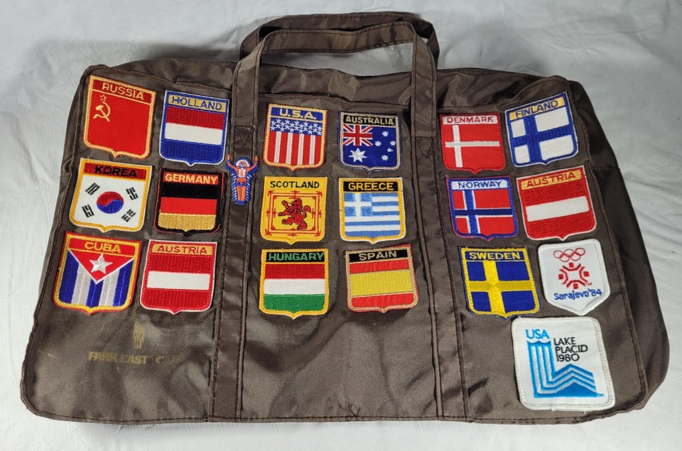 Vintage Carry-on European Country Travel Patches Bag 1960's 1970s 1980s ...