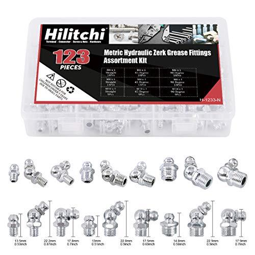 Hilitchi 123Pcs Metric Hydraulic Zerk Grease Fittings Assortment Kit ...