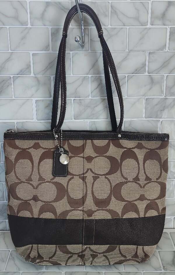 Authentic Coach F13549 Legacy Brown Signature Canvas … - Gem