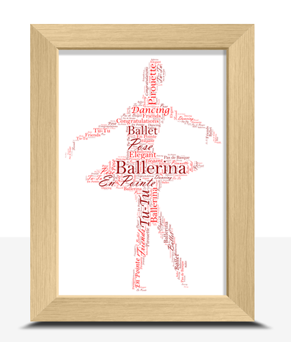 Personalised Ballet Teacher Gift - Ballerina Word Art Print - Dancer ...