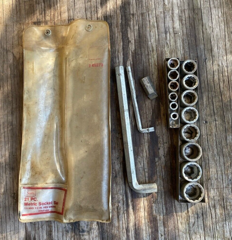 Vintage Duro Industrial Hex Drive Socket Set Sears Roebuck 15pc Metric ...