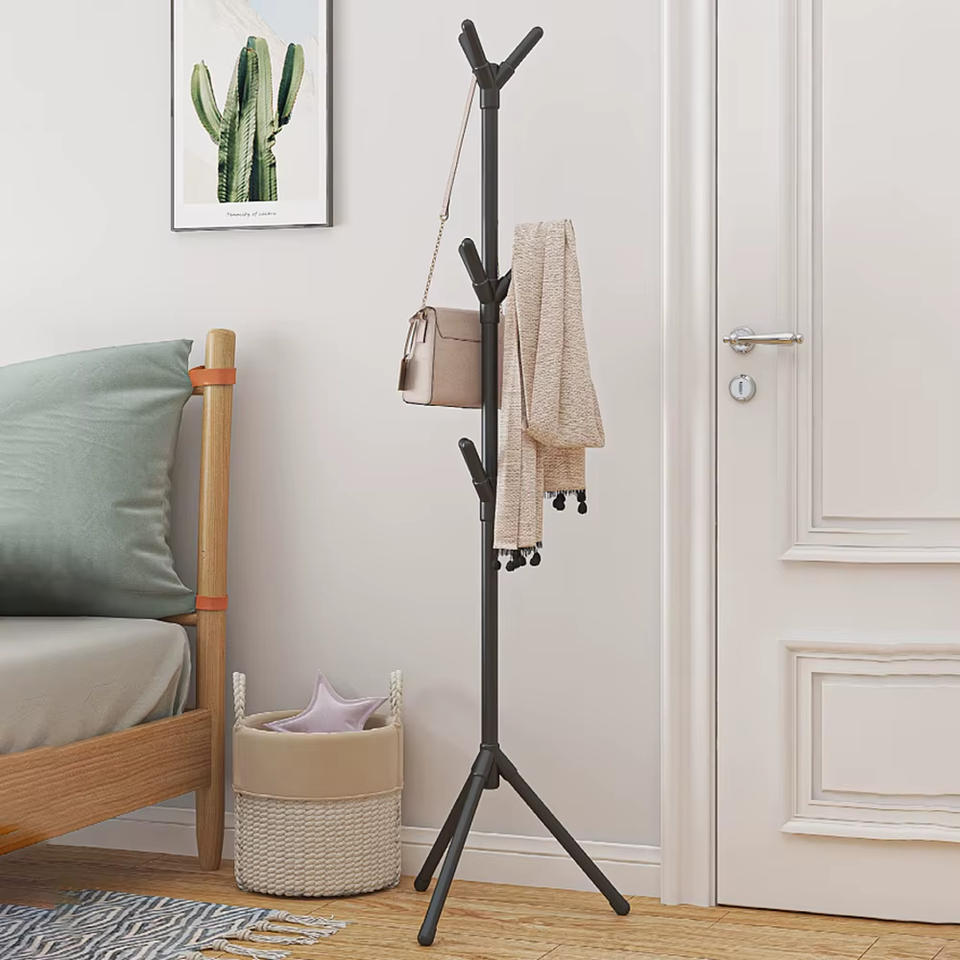 Coat Rack Stand Free Standing Tree Clothes Hanger Hat Coat Rack 8 Hooks ...