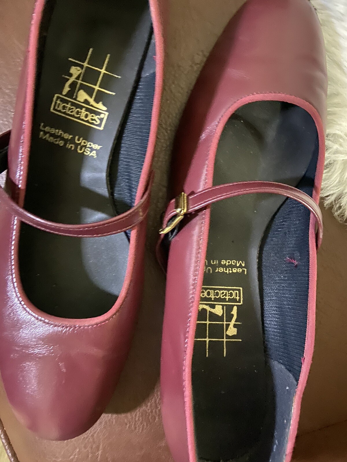 TICTACTOES Shoes Made in USA Maroon Leather Flats Size 10N | eBay