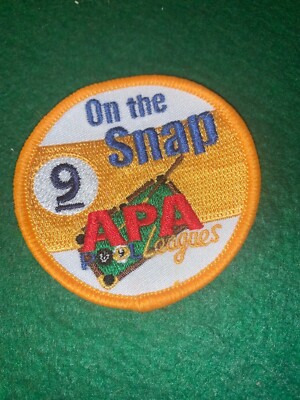 APA LEAGUES AMERICAN POOL “ON THE SNAP” 9 BALL EMBROIDERED PATCH 2 1/2 ...