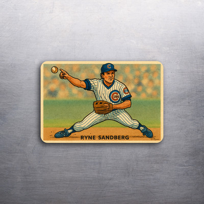 3 x 2 Ryne Sandberg Chicago Cubs Art (D.Romeo) Fride Refrigerator Car ...