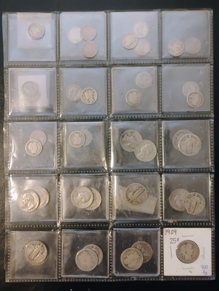 1/2 Oz, Troy 17.5g 90% US Silver Coin Lot Set Standing Liberty, Barber ...