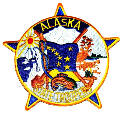 ALASKA STATE TROOPER Sheriff Police Patch STATE FLAG SUN FISH POLAR ...