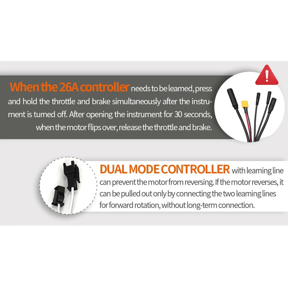 Ebike 24V-48V 17A 26A 30A Sine Wave Controller+S966 Display for 250W ...