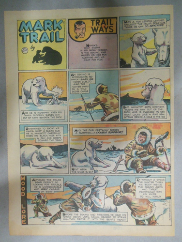 Mark Trail Sunday by Ed Dodd from 9/6/1953 Size: 11 x 15 inches Tabloid ...