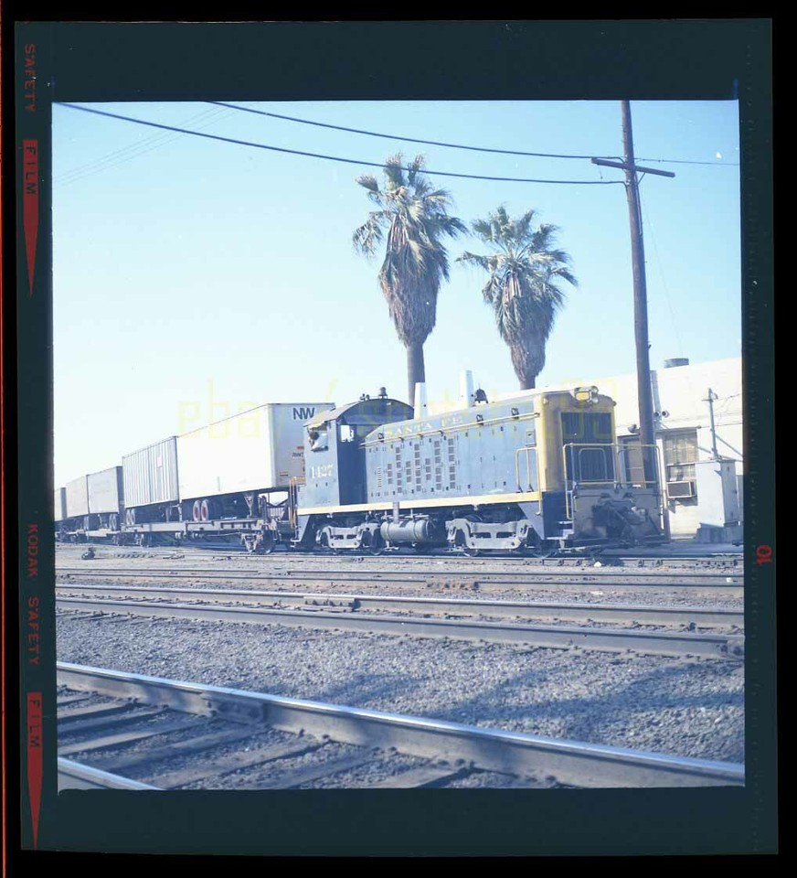 1974 ATSF Santa Fe EMD SW9 Locomotive #1427 - Vintage Railroad Negative ...