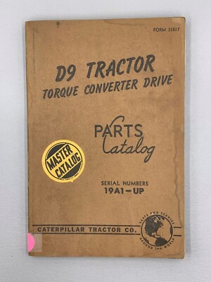 CATERPILLAR D9 TRACTOR TORQUE CONVERTER DRIVE PARTS BOOK 31517 | eBay