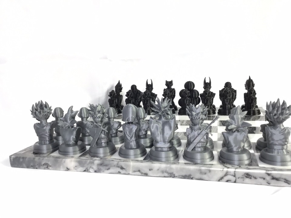 Dragon Ball Z FAN ART Chess Set Goku, Broly, Vegeta Gohan Krillin ...