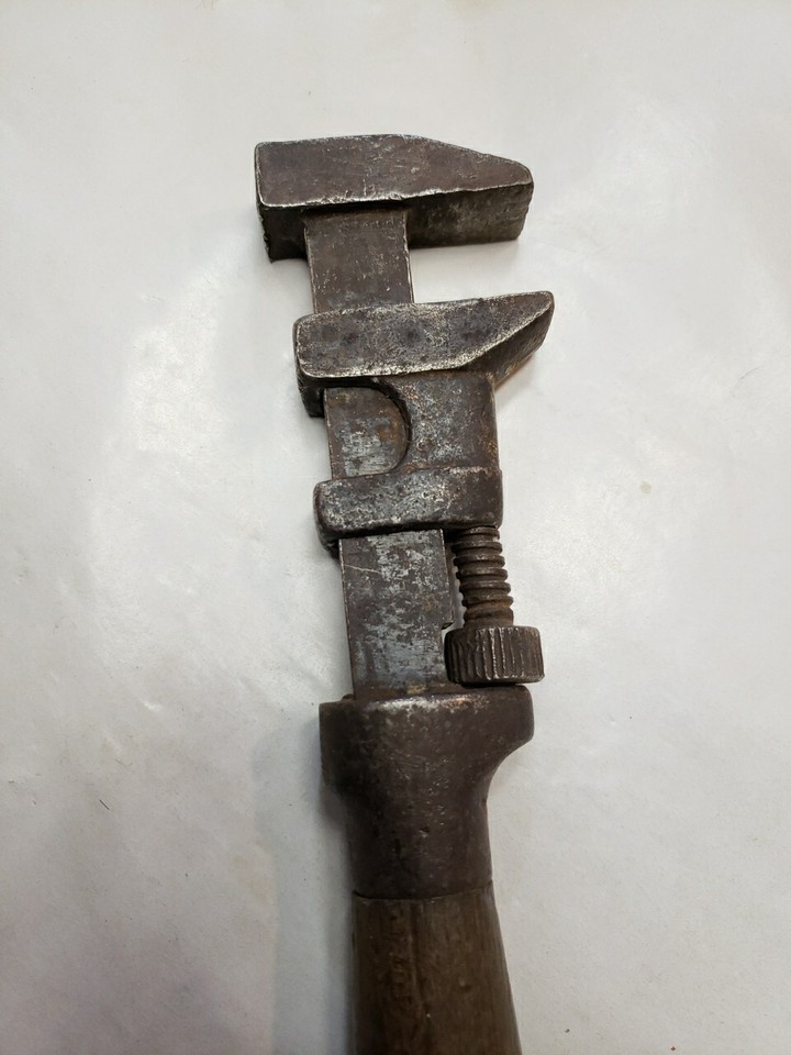 Vintage Antique GIRARD 3" Wood Handle Adjustable Monkey Wrench Made in ...