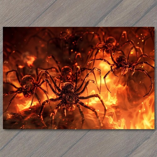 4x6" Spider from Hell Fire Evil Unusual Demon Devil Burn It Down ...