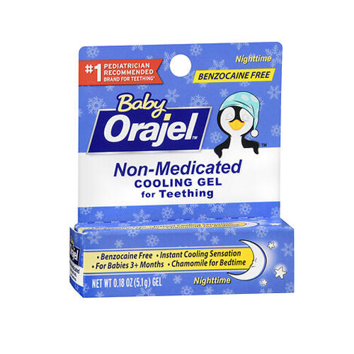 Baby Orajel Non-Medicated Cooling Gel for Teething Nighttime 0.18 Oz By ...