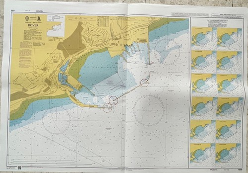 Admiralty 1698 DOVER ENGLAND SOUTH COAST Nautical Genius Paper Wall Map ...