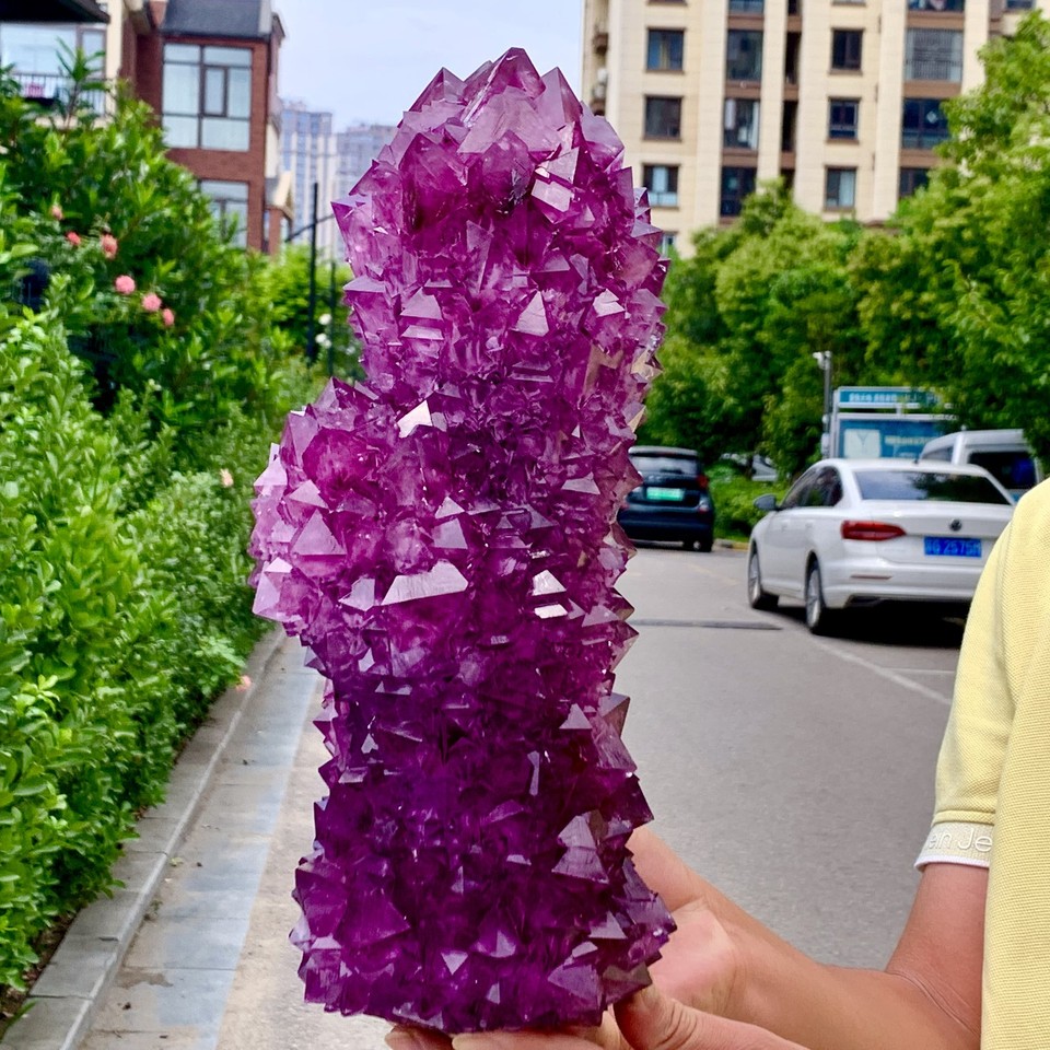 7.2LB Newly discovered purple Potassium alum Octahedral Crystal ...