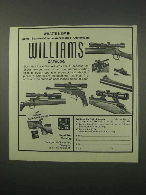 1979 Williams Gun Sights Ad - Scopes, Mounts | eBay